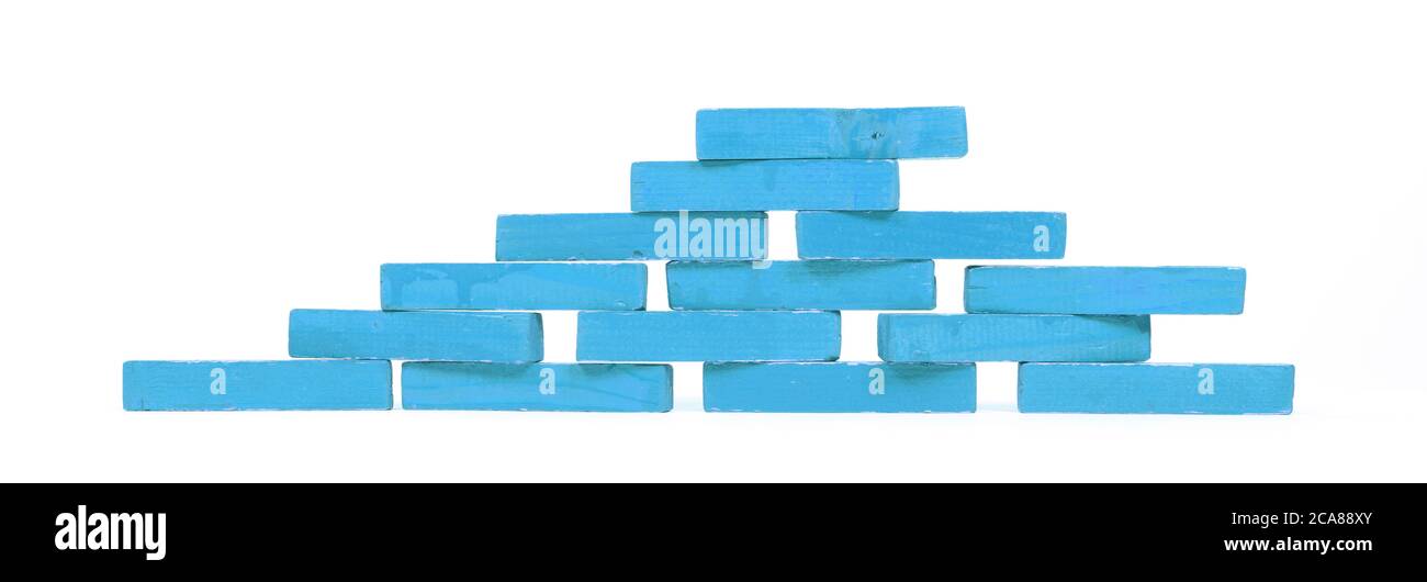 Vintage blue building blocks isolated on white background Stock Photo ...