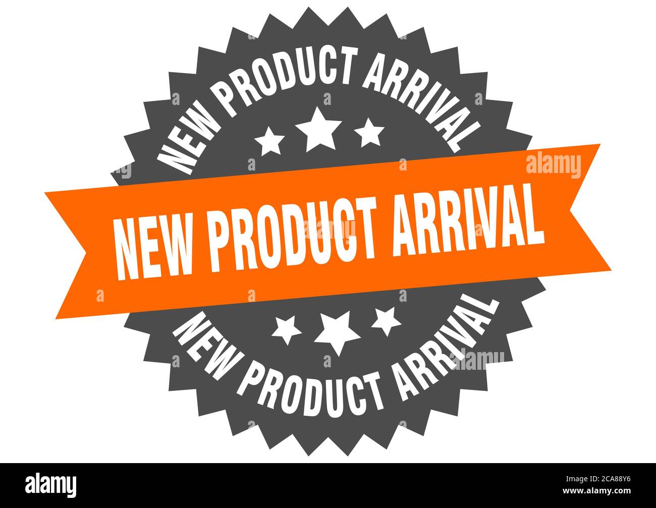 new product arrival round isolated ribbon label. new product arrival ...