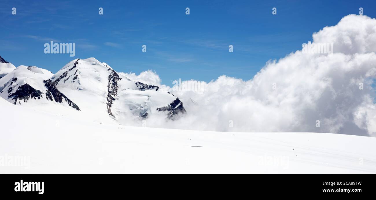 Amazing panorama from matterhorn glacier paradise, Alps, Switzerland ...