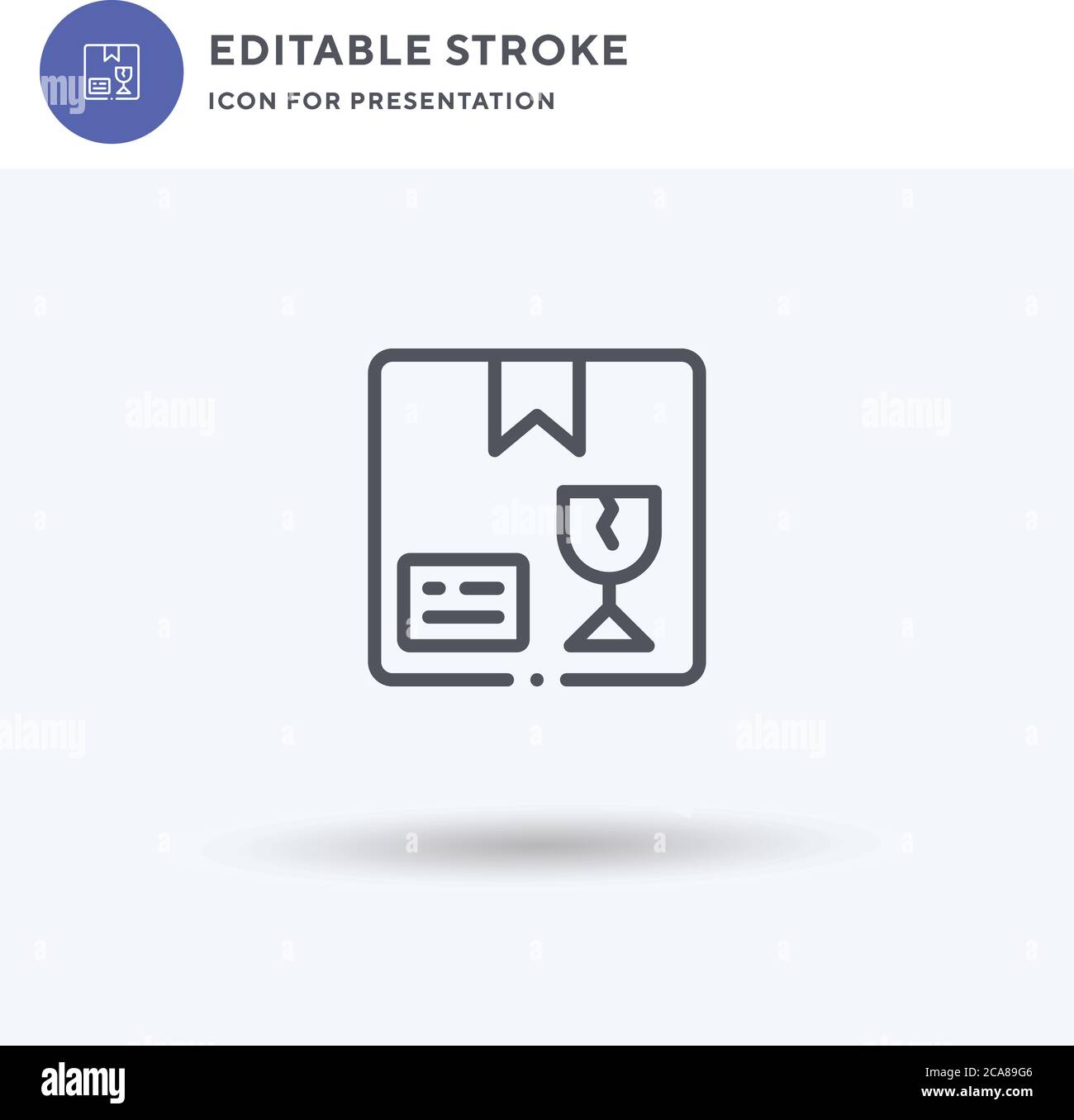 Fragile icon vector, filled flat sign, solid pictogram isolated on ...