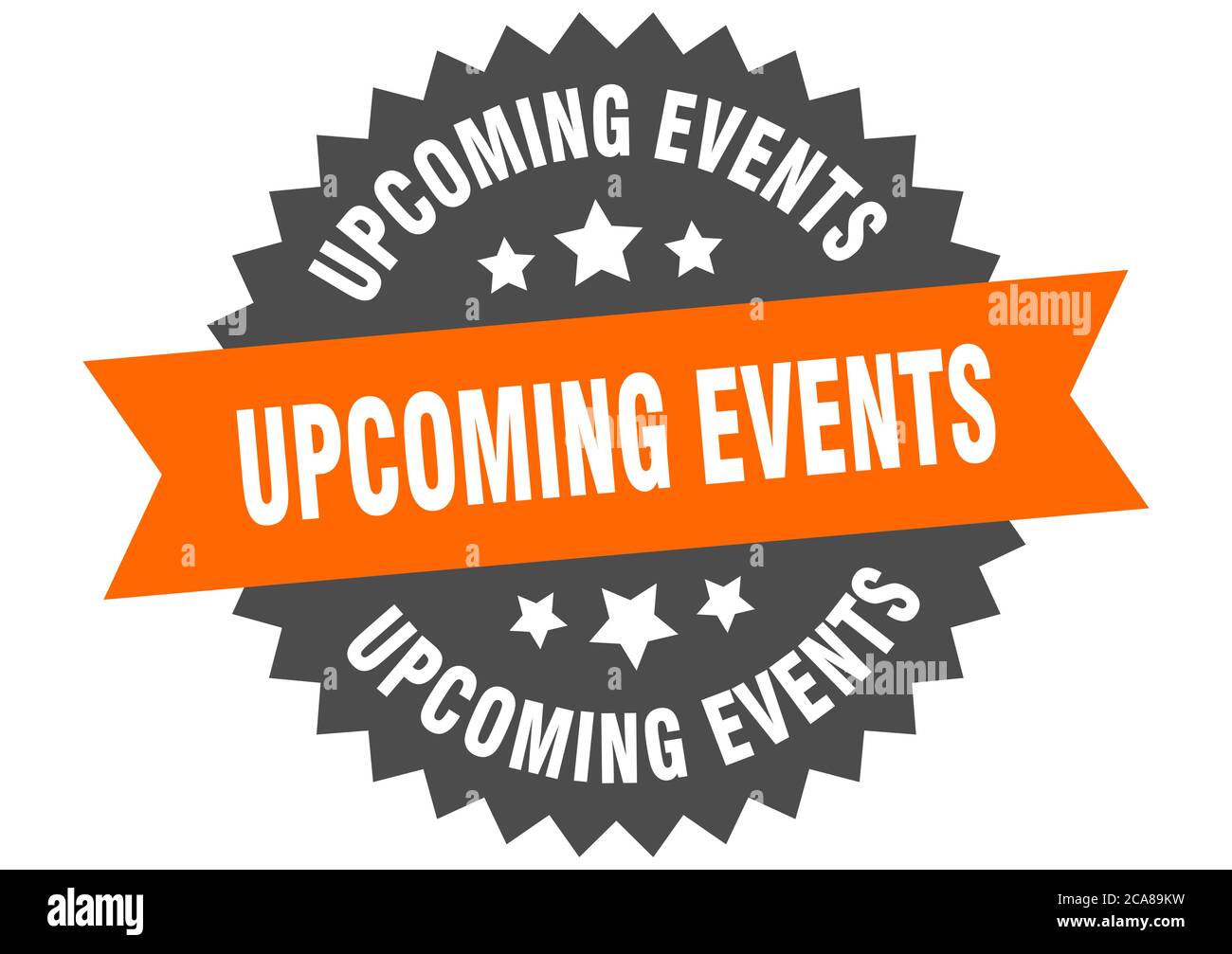 upcoming events round isolated ribbon label. upcoming events sign Stock ...