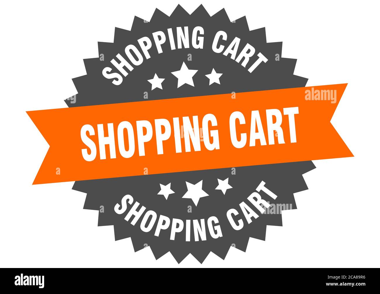 shopping cart round isolated ribbon label. shopping cart sign Stock ...