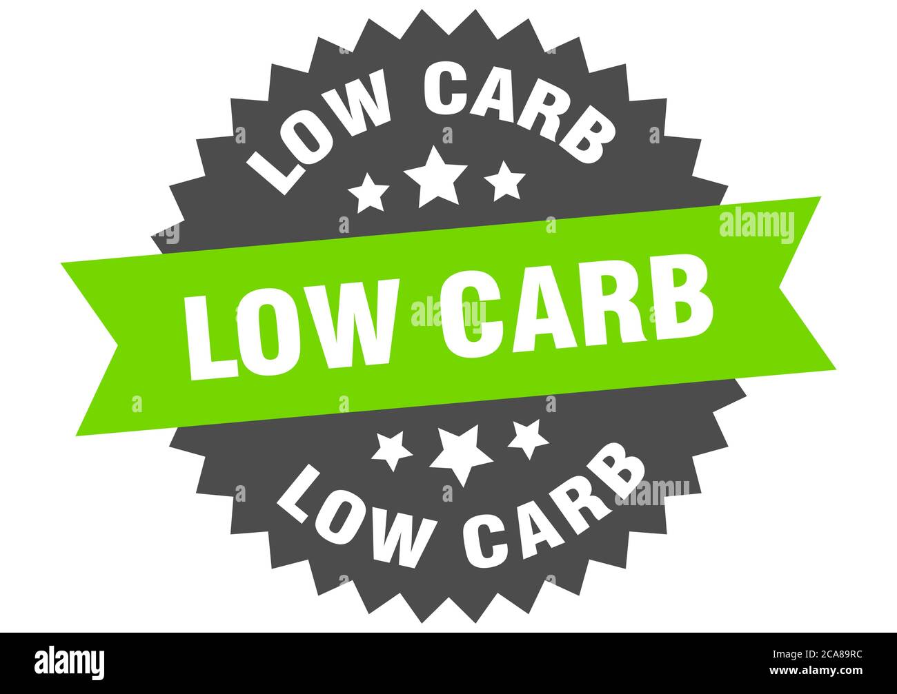 low carb round isolated ribbon label. low carb sign Stock Vector Image ...