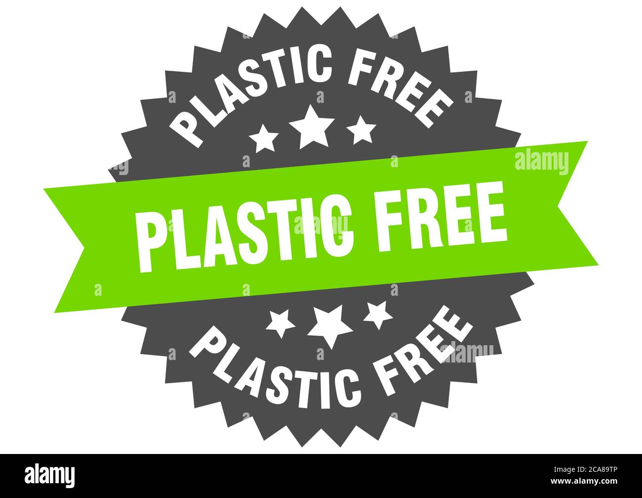 plastic free round isolated ribbon label. plastic free sign Stock ...