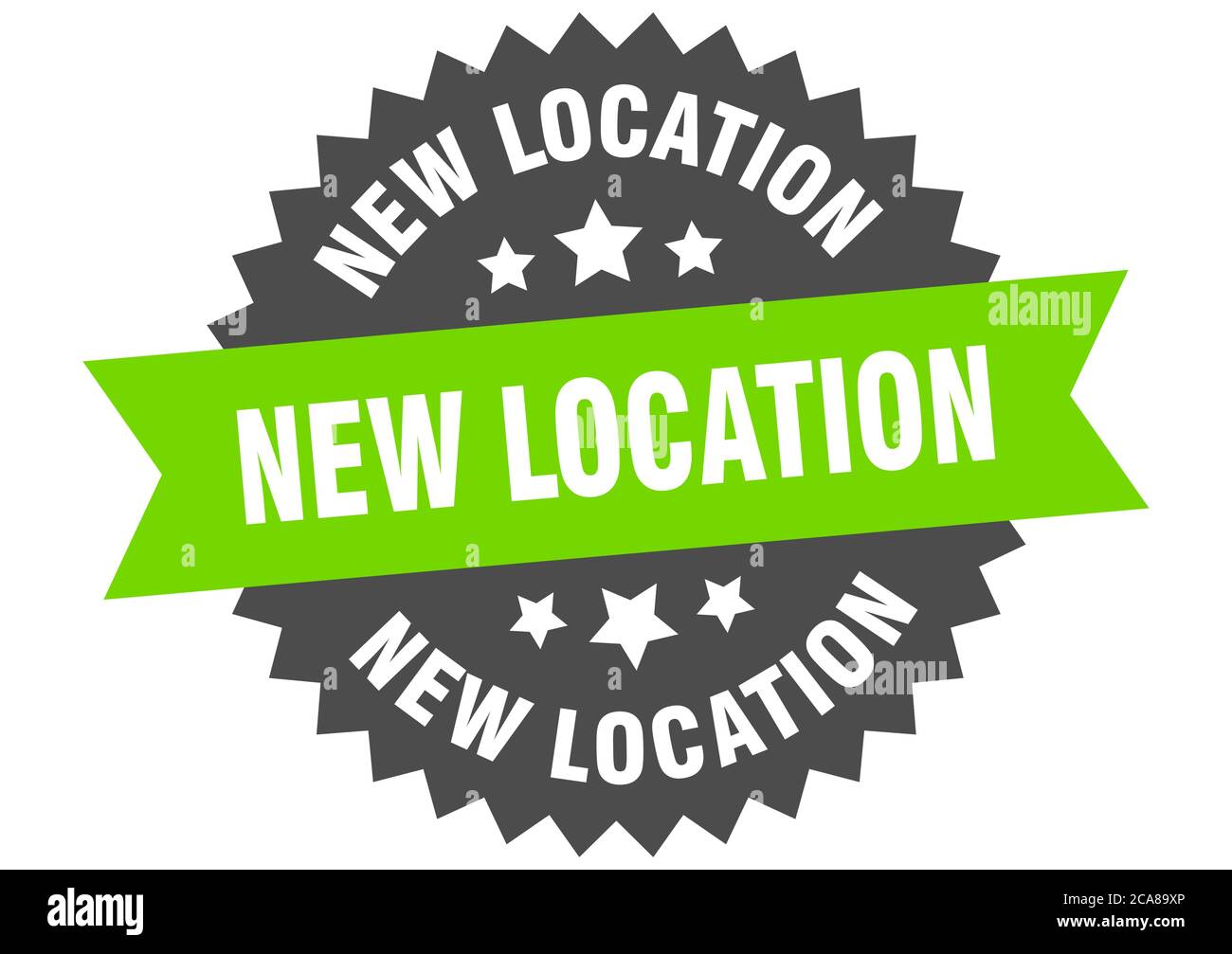 new location round isolated ribbon label. new location sign Stock ...
