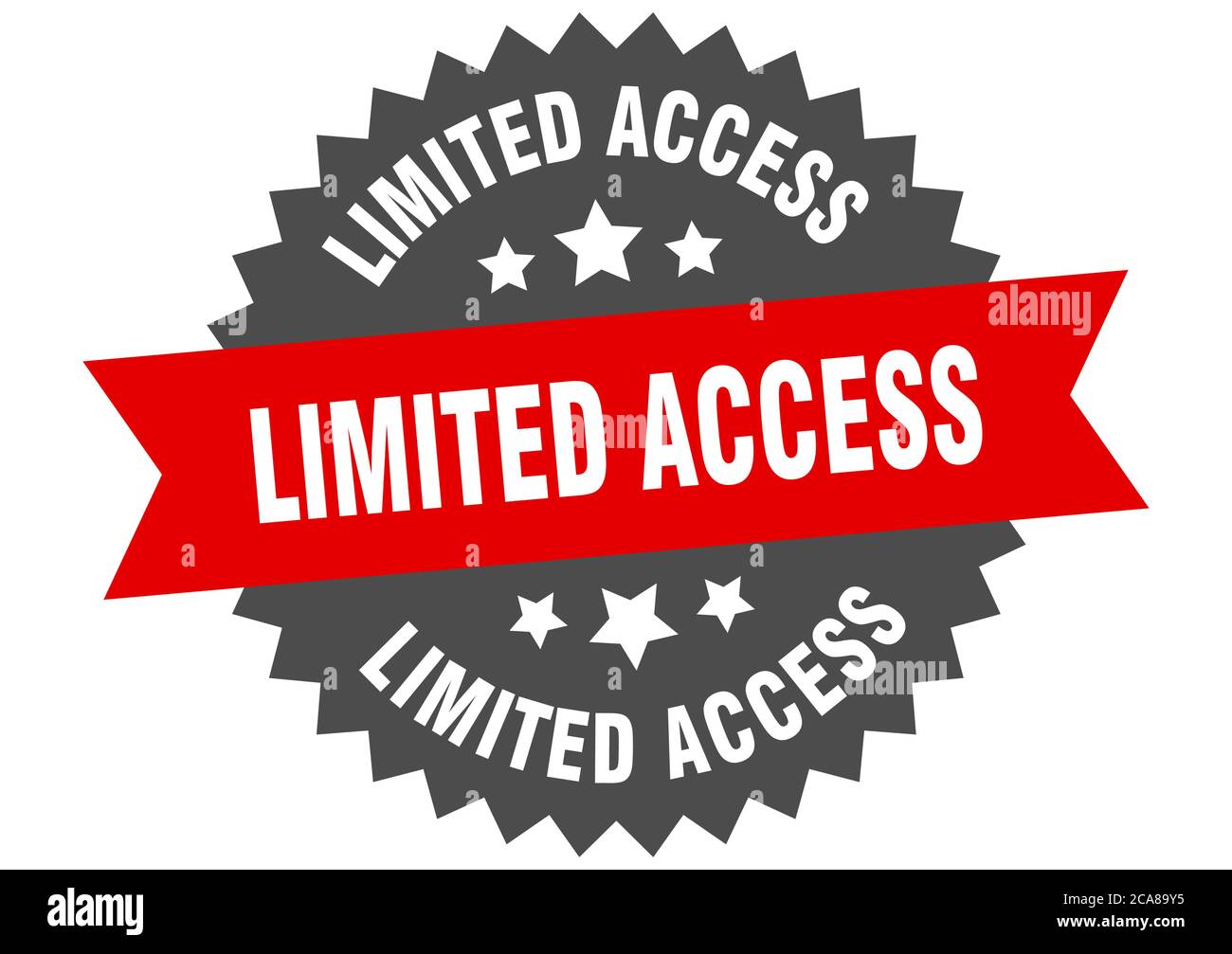 limited access round isolated ribbon label. limited access sign Stock ...