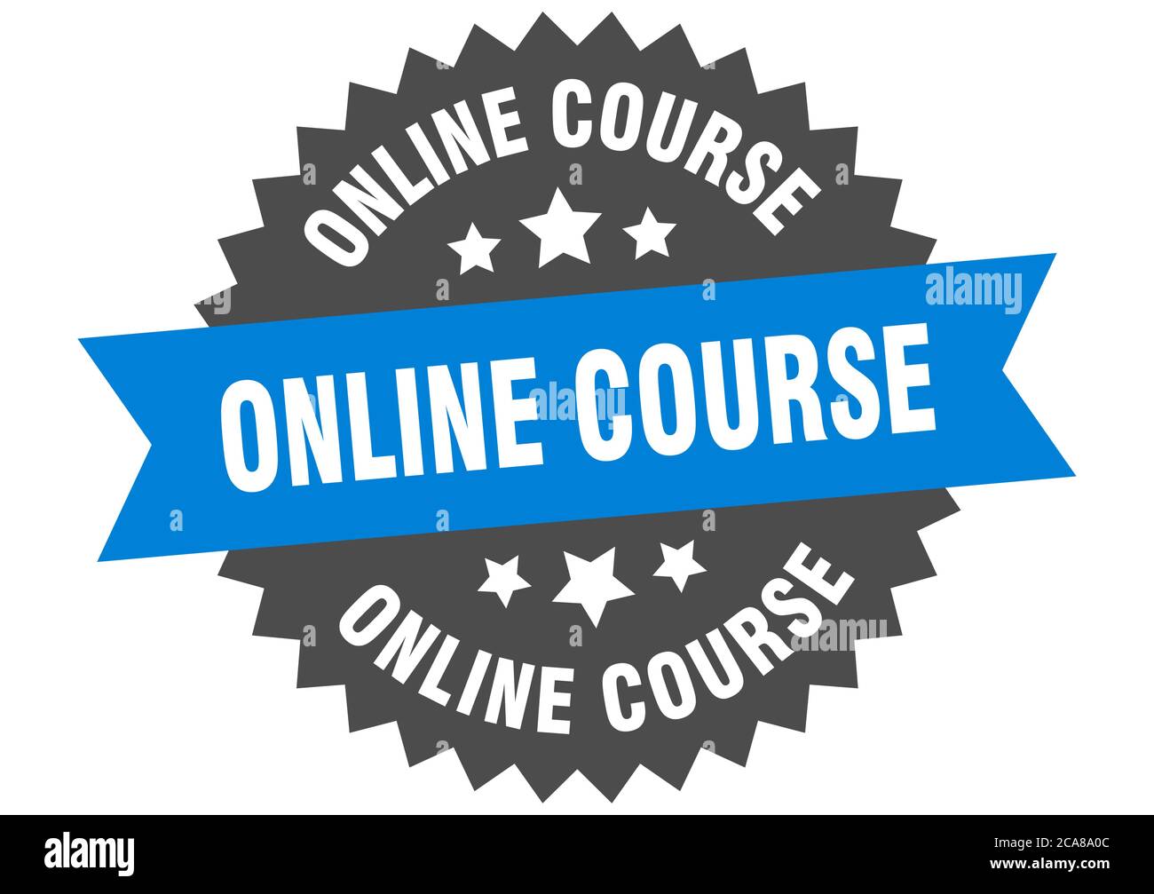online course round isolated ribbon label. online course sign Stock ...