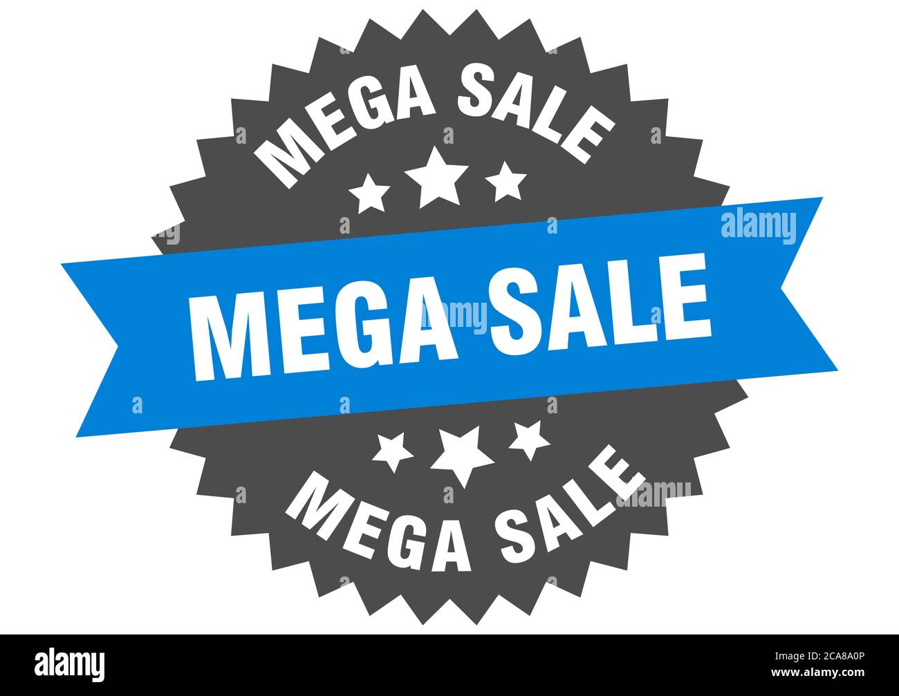 mega sale round isolated ribbon label. mega sale sign Stock Vector ...