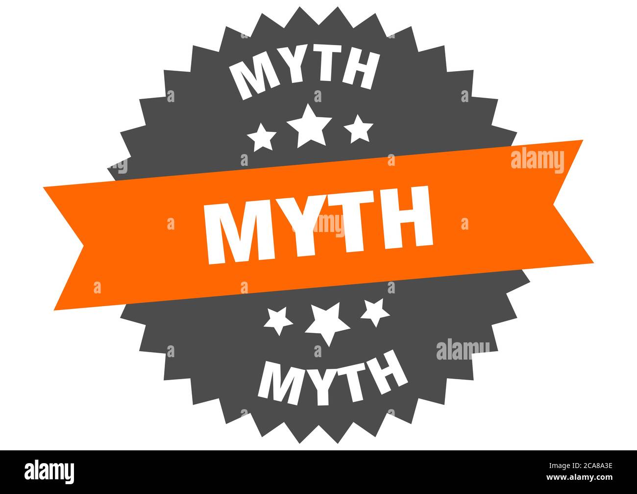 myth round isolated ribbon label. myth sign Stock Vector Image & Art ...