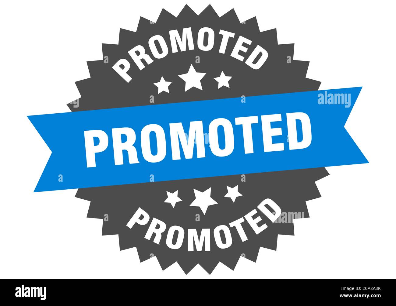 Promoted badge Stock Vector Images - Alamy