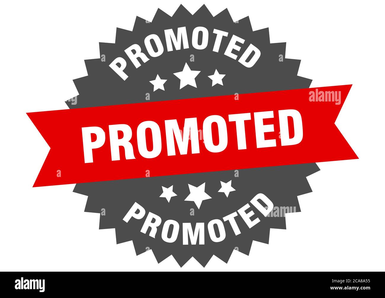 promoted round isolated ribbon label. promoted sign Stock Vector Image ...