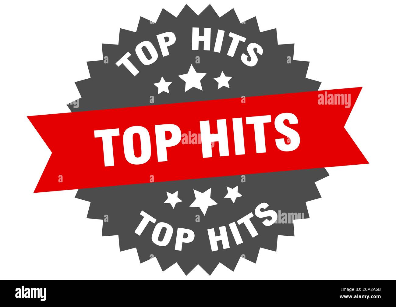 top hits round isolated ribbon label. top hits sign Stock Vector Image ...