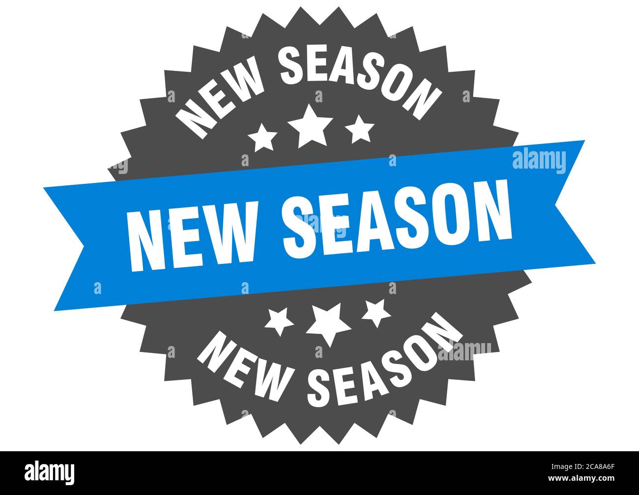 new season round isolated ribbon label. new season sign Stock Vector ...