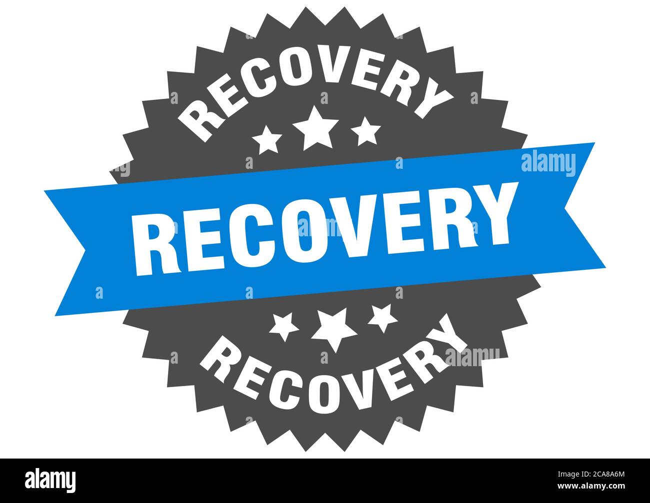 recovery round isolated ribbon label. recovery sign Stock Vector Image ...