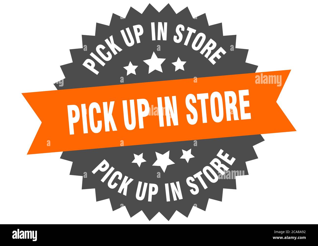 pick up in store round isolated ribbon label. pick up in store sign ...