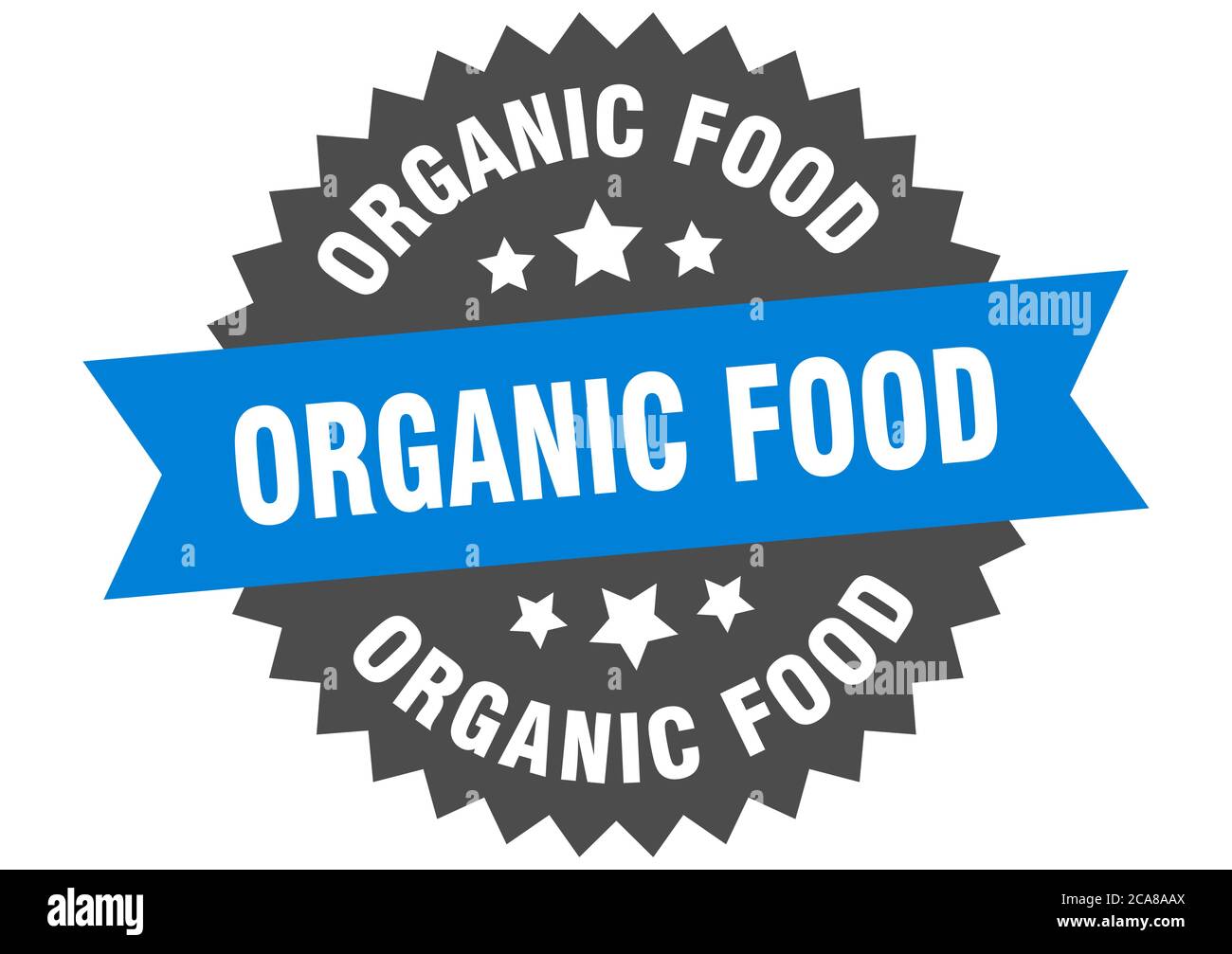 organic food round isolated ribbon label. organic food sign Stock ...