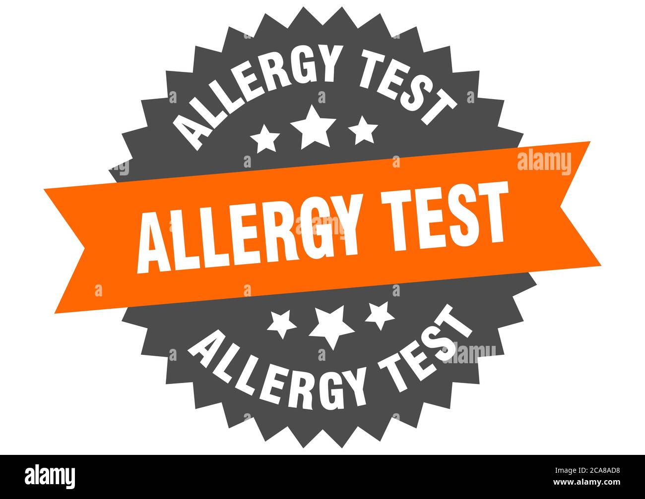 allergy test round isolated ribbon label. allergy test sign Stock ...