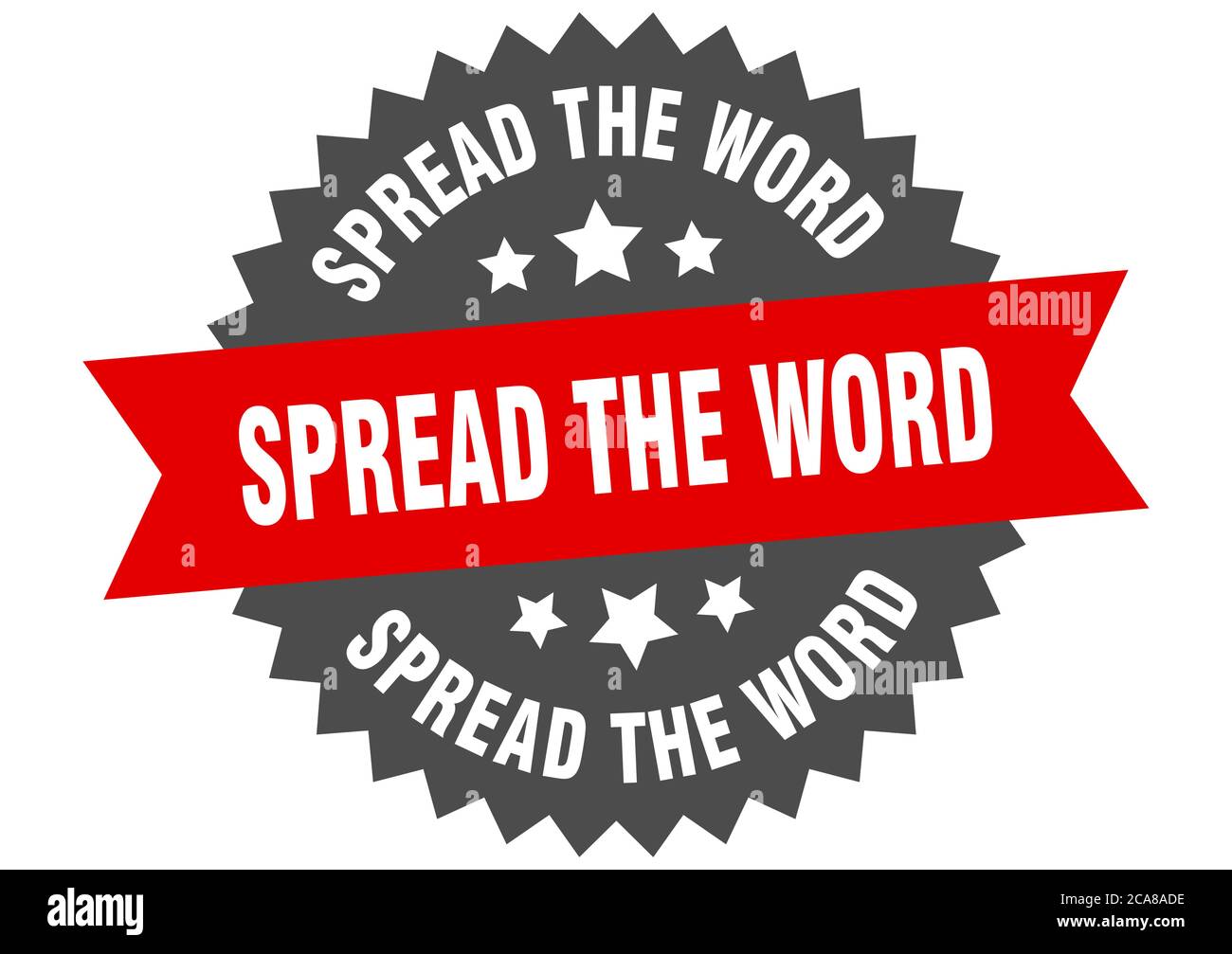 spread the word round isolated ribbon label. spread the word sign Stock ...