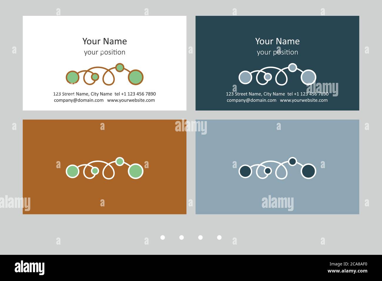 Timeless business card template. Simple hand-drawn ornament and two ...