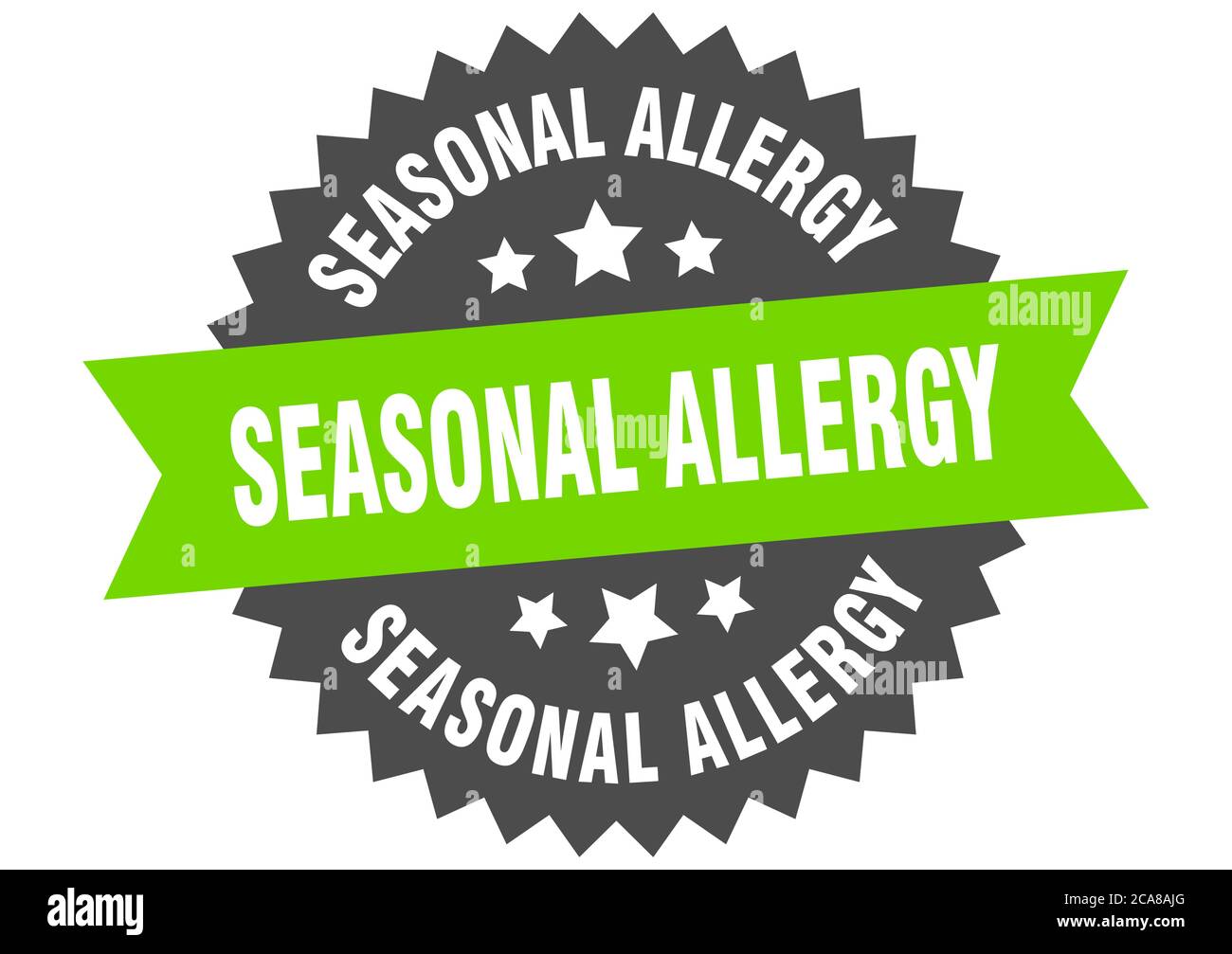 seasonal allergy round isolated ribbon label. seasonal allergy sign ...