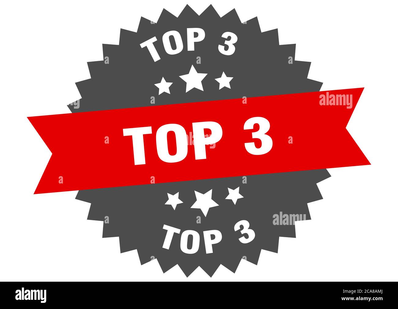 top 3 round isolated ribbon label. top 3 sign Stock Vector Image & Art ...