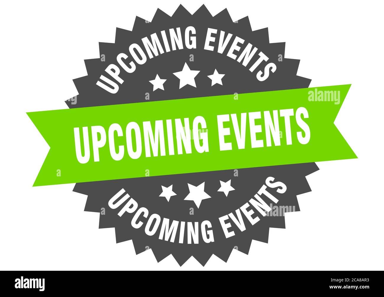 upcoming events round isolated ribbon label. upcoming events sign Stock ...