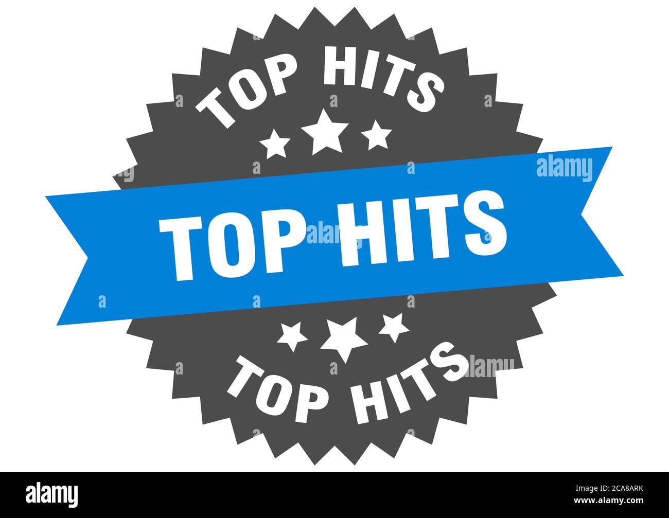 top hits round isolated ribbon label. top hits sign Stock Vector Image ...