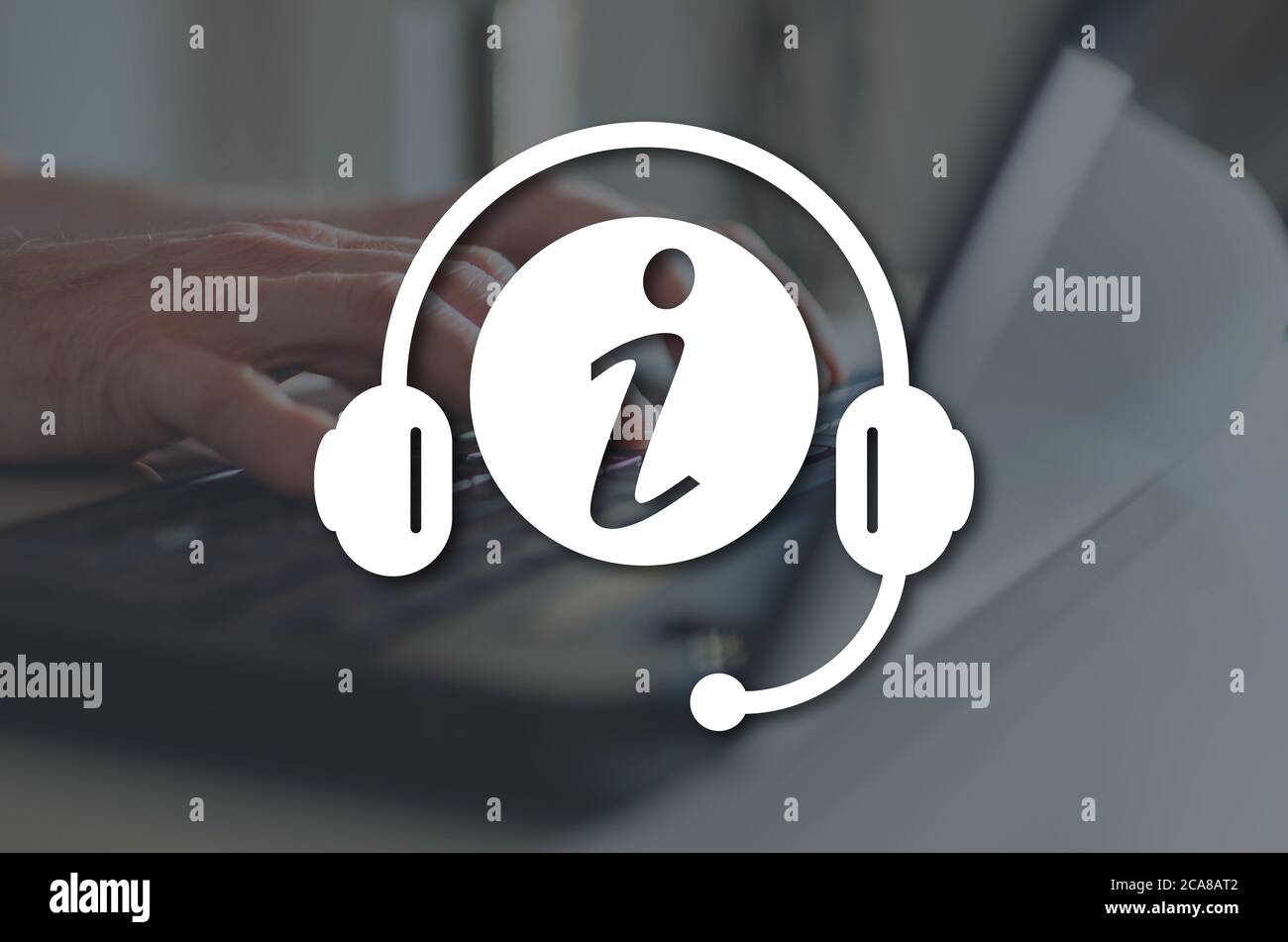 Online information concept illustrated by a picture on background Stock ...