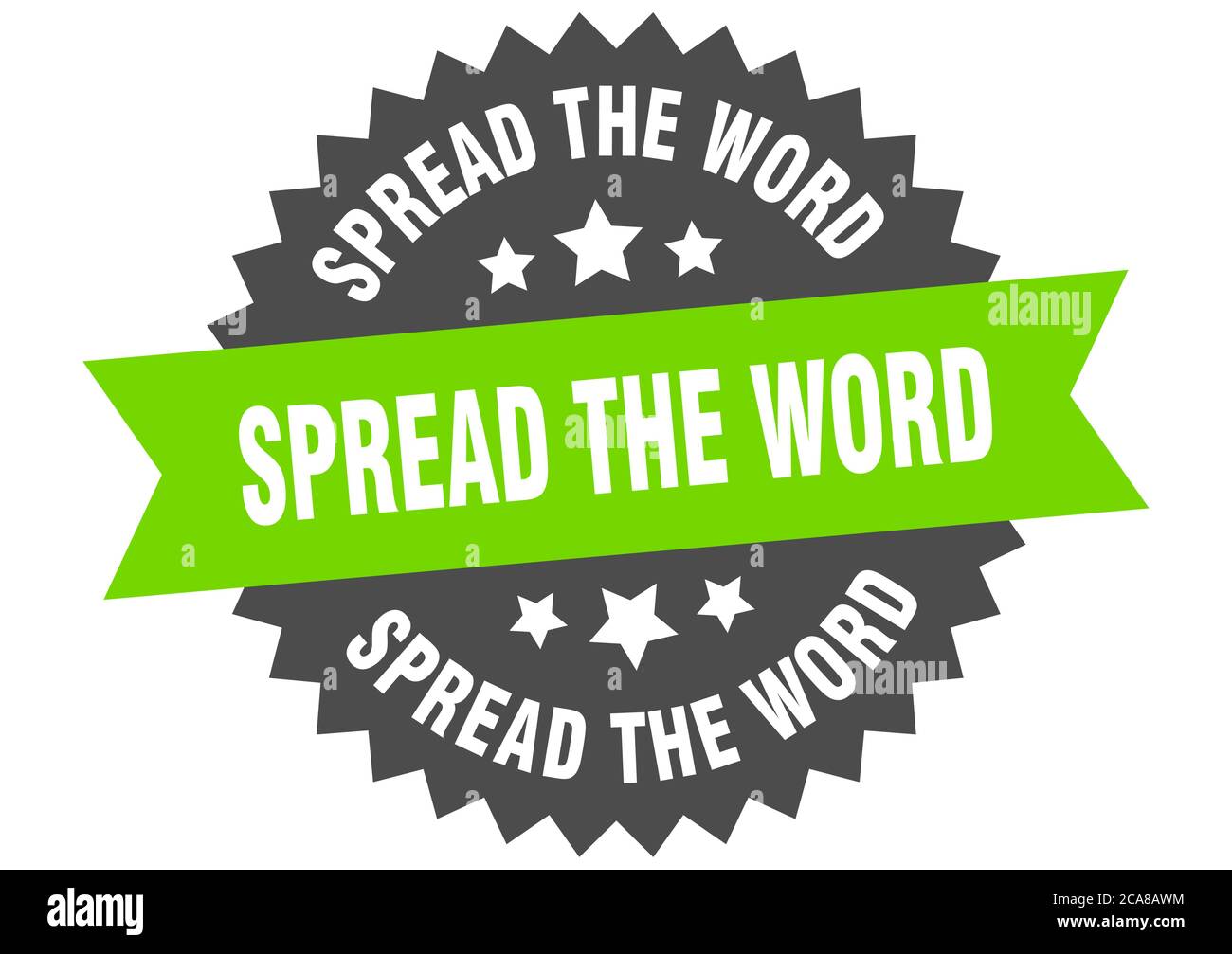 spread the word round isolated ribbon label. spread the word sign Stock ...