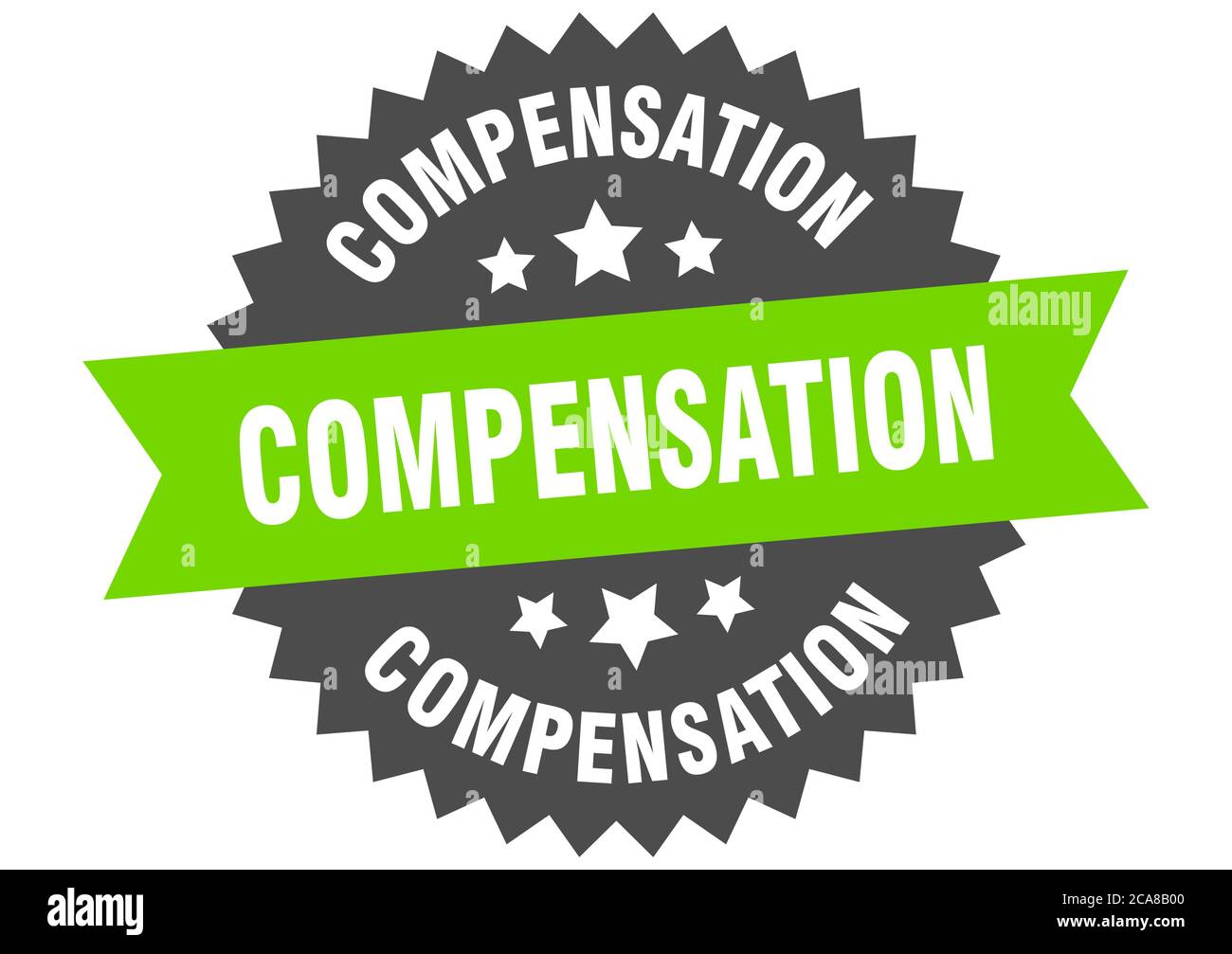 compensation round isolated ribbon label. compensation sign Stock ...