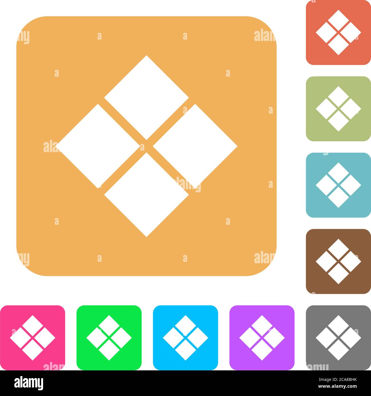 Diagonal tile pattern flat icons on rounded square vivid color backgrounds Stock Vector Image ...