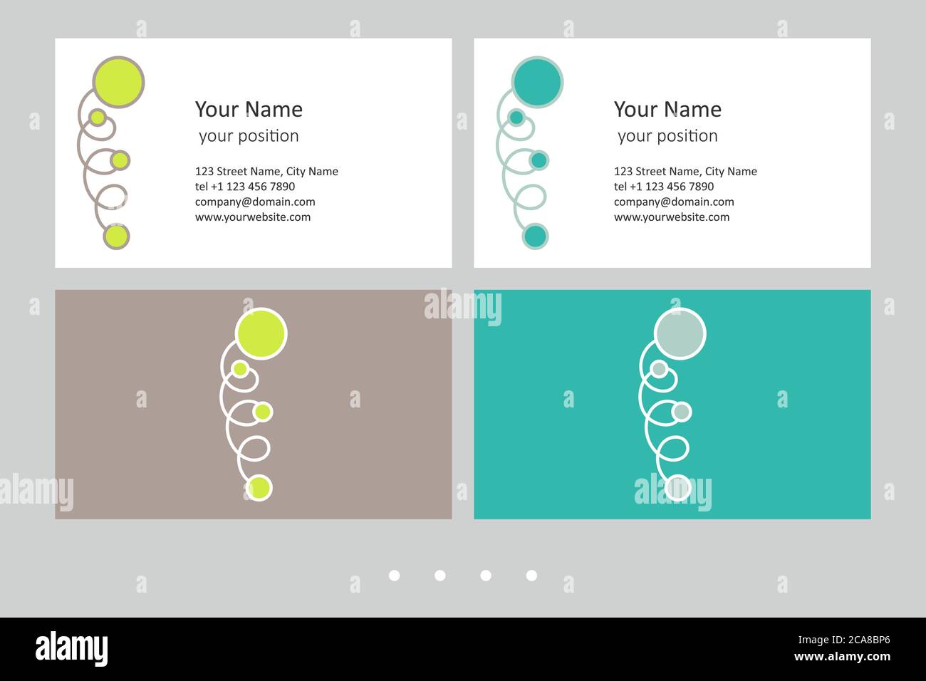 Timeless business card template. Simple hand-drawn ornament and two ...