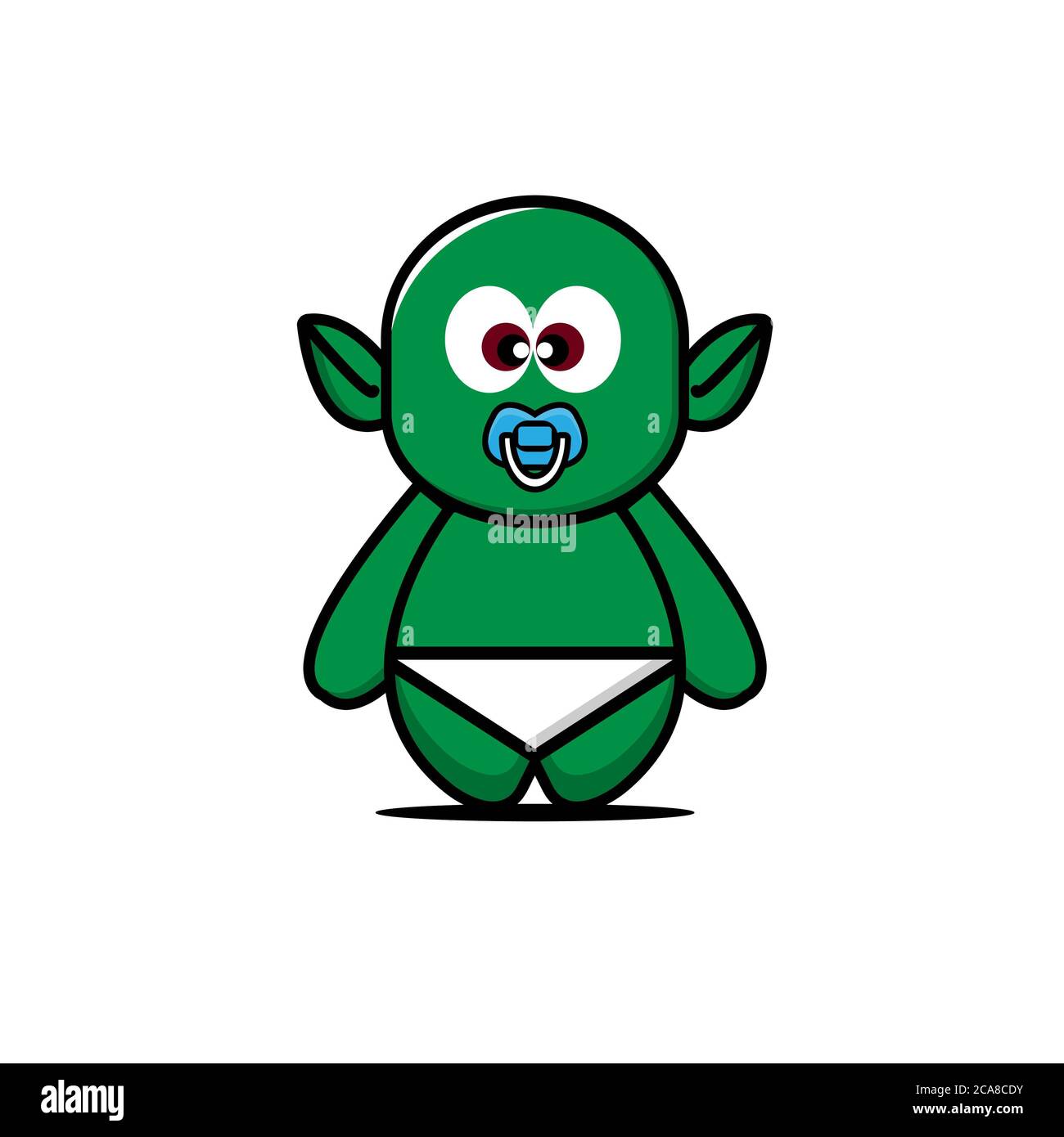 Cute orc with silhouette collection. vector cartoon illustration design ...