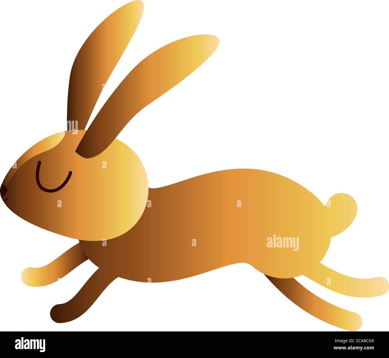 Cute gold rabbit cartoon jumping design, Animal zoo life nature and ...