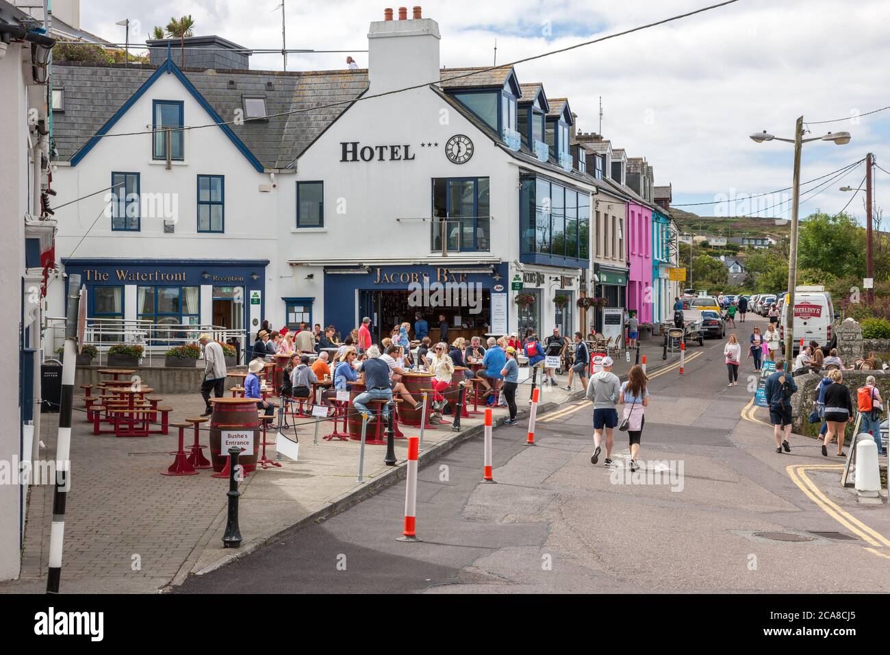 Baltimore, Cork, Ireland. 03rd May,2020. Holiday makers sitting out on ...
