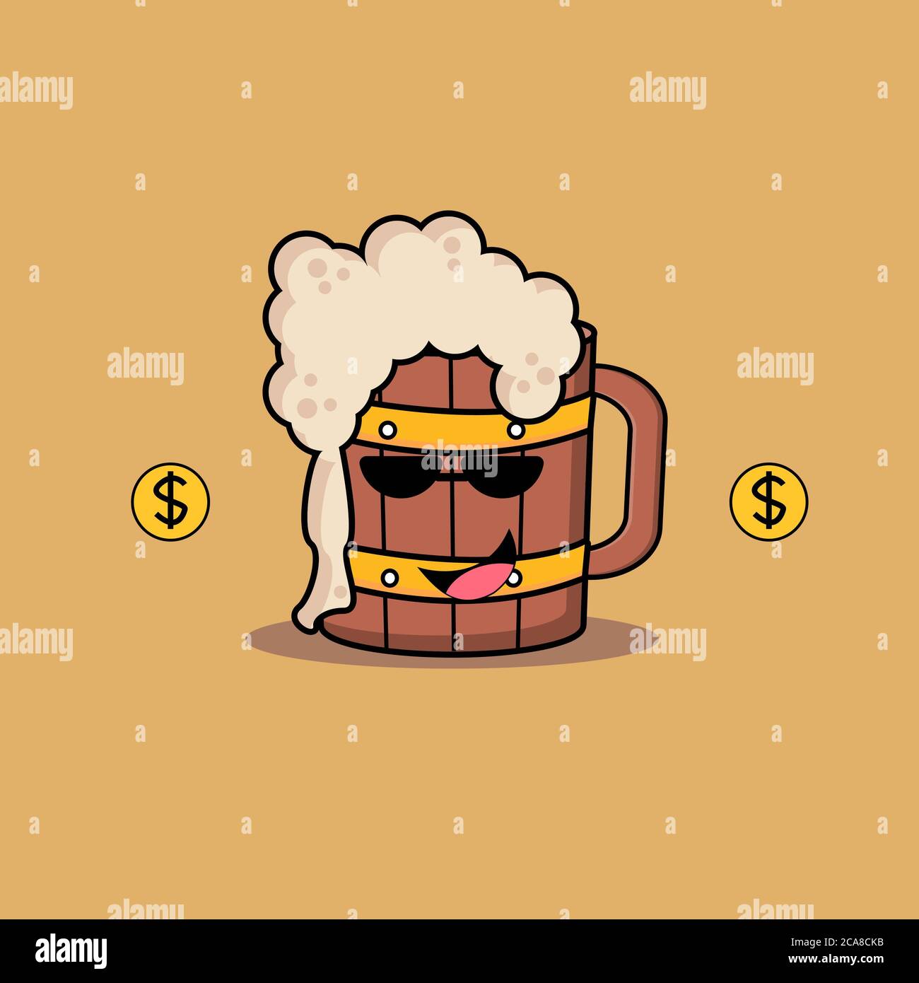 Cute beer mascot character collection. Vector cartoon illustration ...