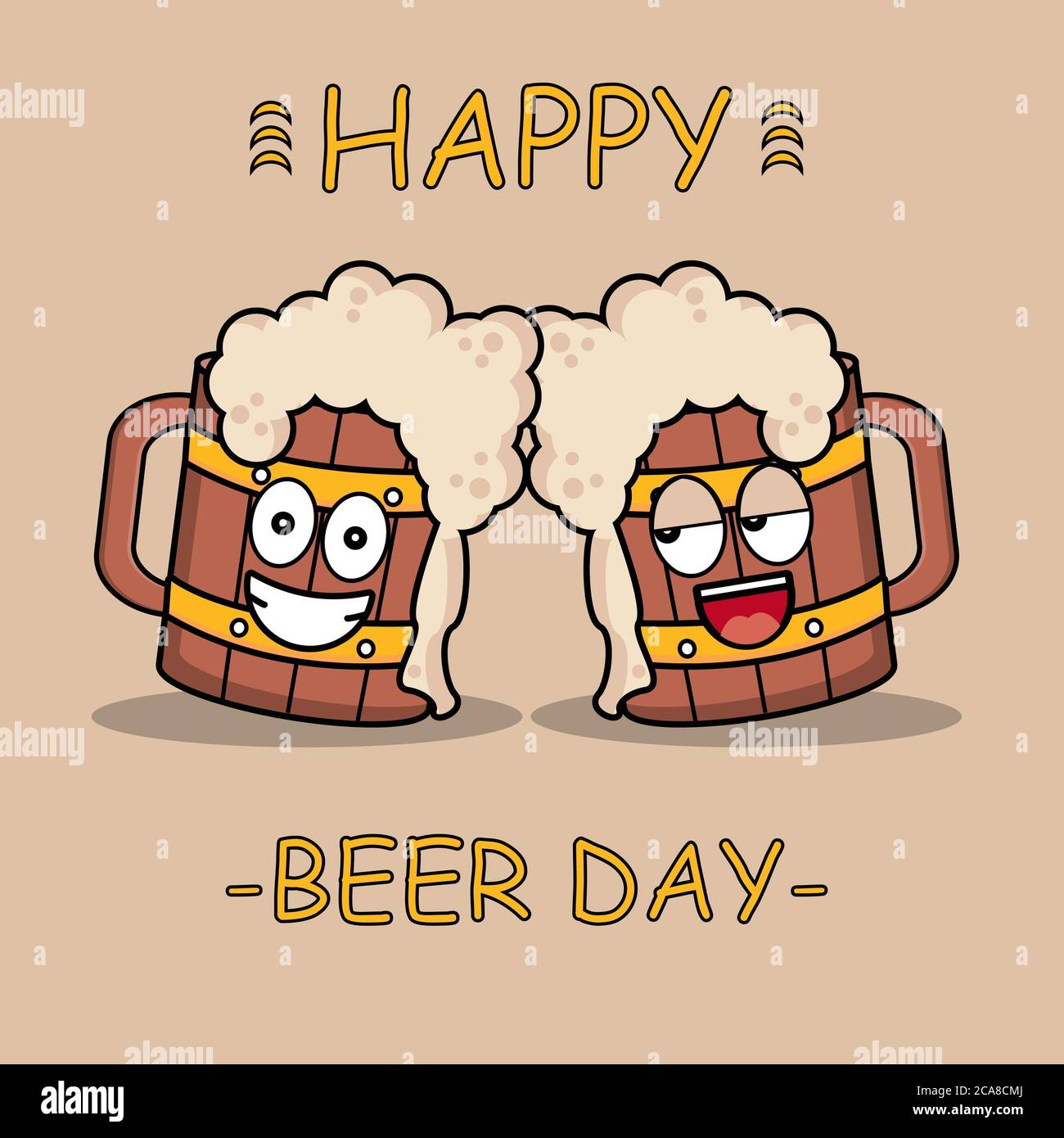 Cute beer mascot character collection. Vector cartoon illustration ...