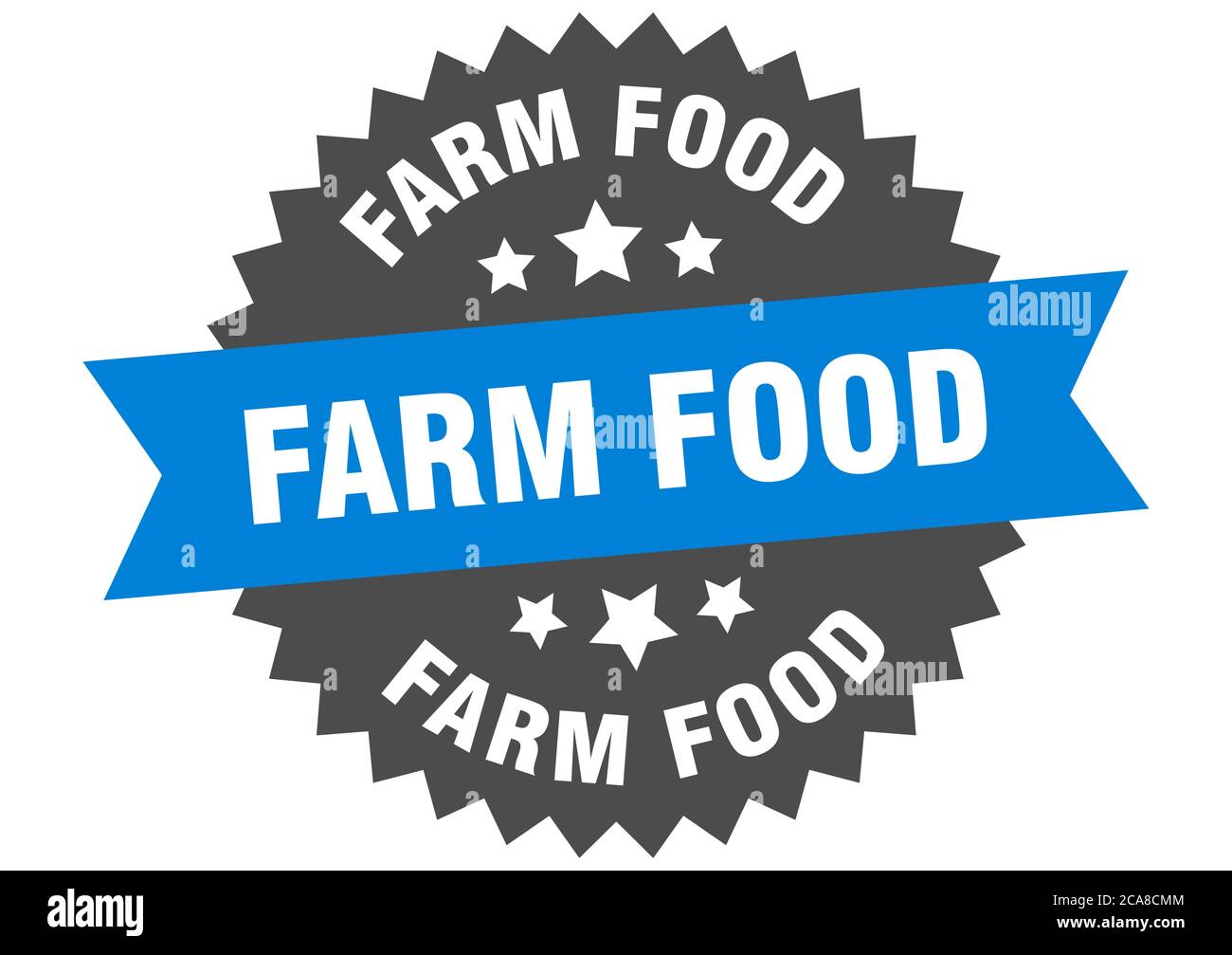 farm food round isolated ribbon label. farm food sign Stock Vector ...