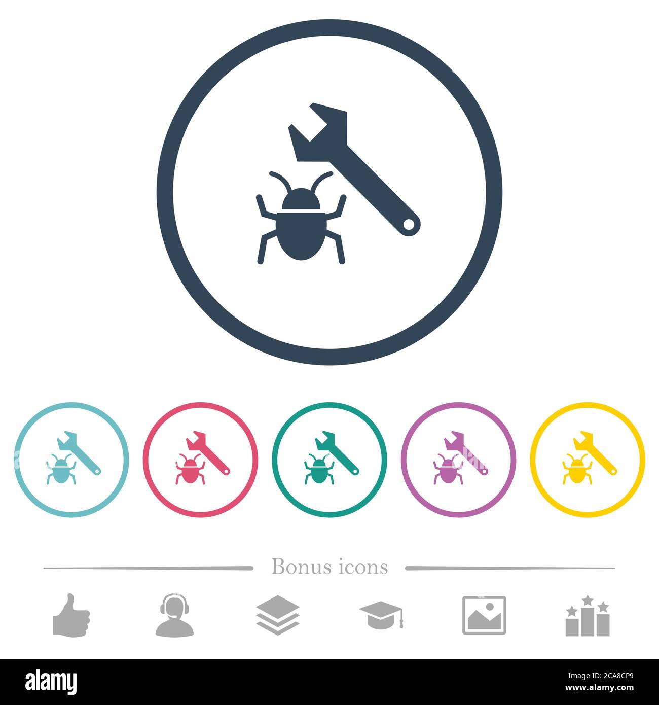 Bug fixing flat color icons in round outlines. 6 bonus icons included ...
