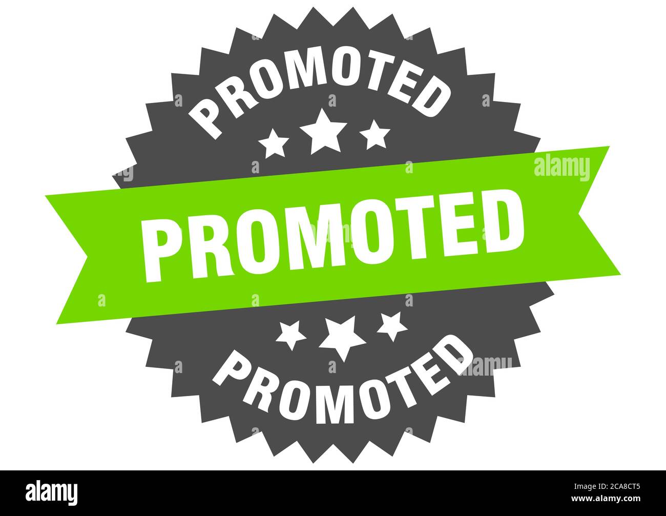 promoted round isolated ribbon label. promoted sign Stock Vector Image ...