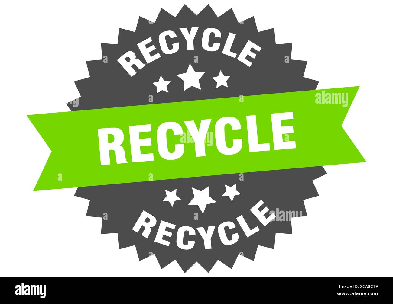 recycle round isolated ribbon label. recycle sign Stock Vector Image ...