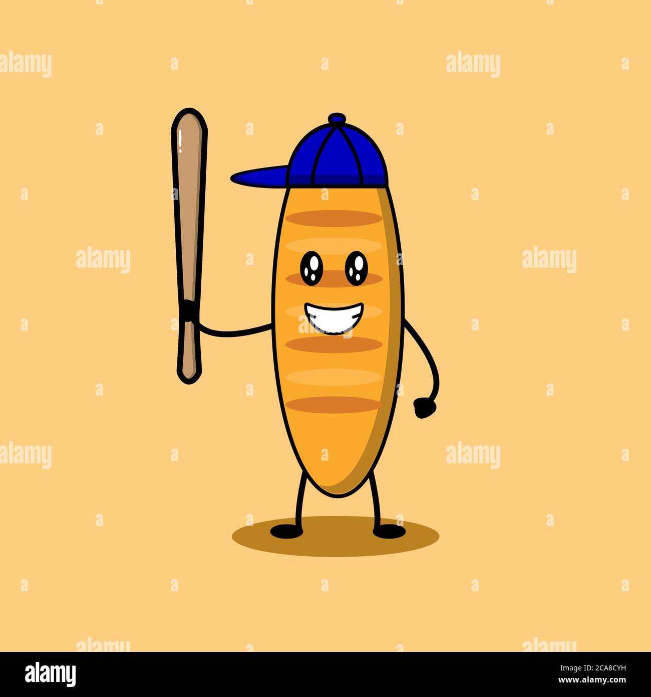 Cute bread mascot collection. Vector cartoon illustration design ...