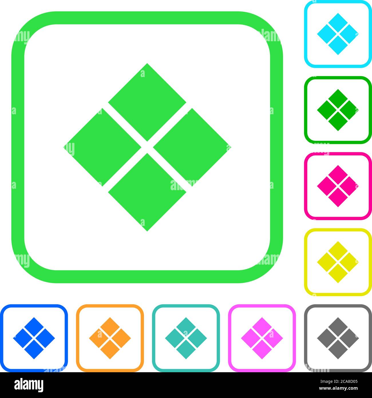 Diagonal tile pattern vivid colored flat icons in curved borders on ...
