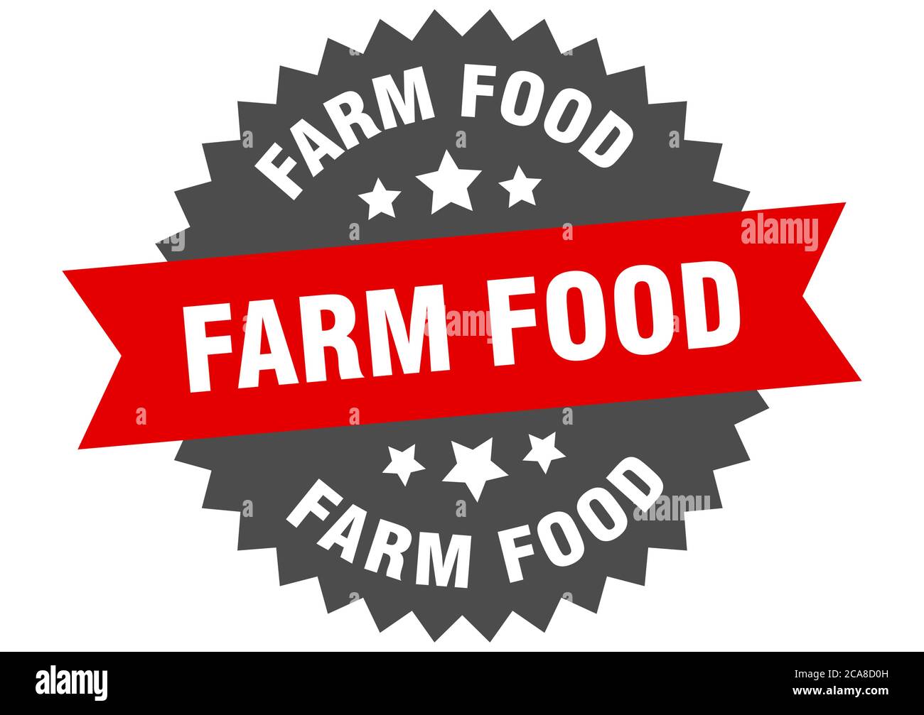 farm food round isolated ribbon label. farm food sign Stock Vector ...