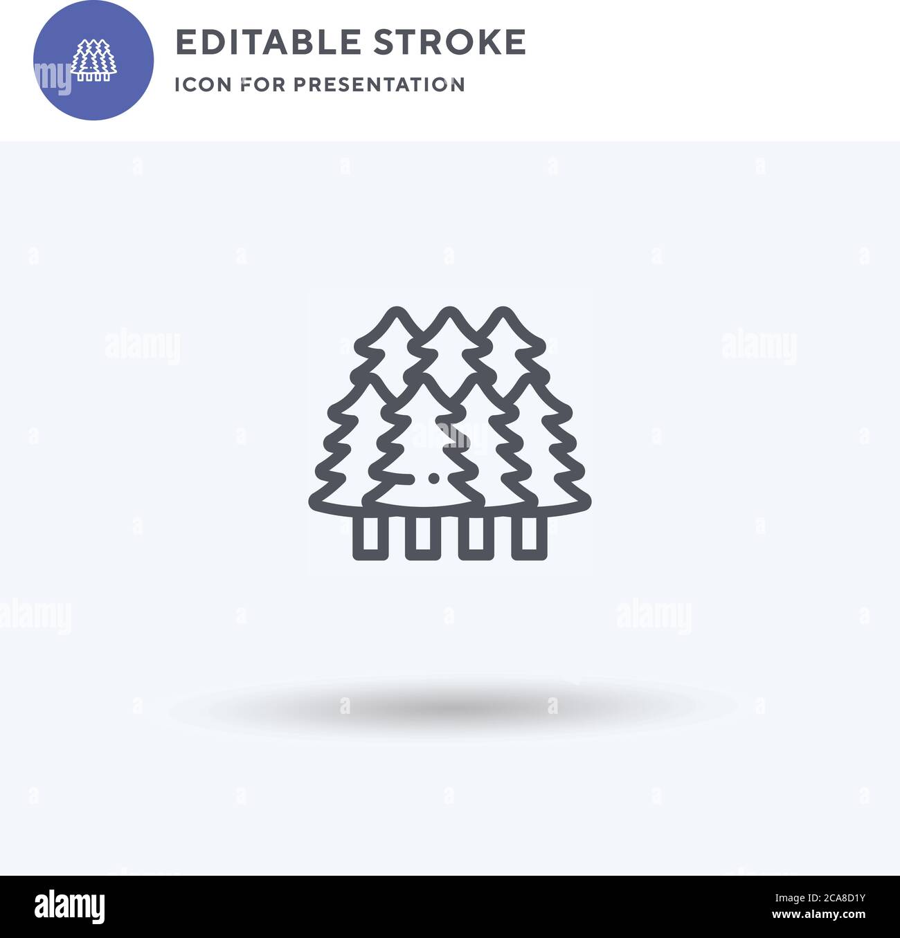 Trees icon vector, filled flat sign, solid pictogram isolated on white ...