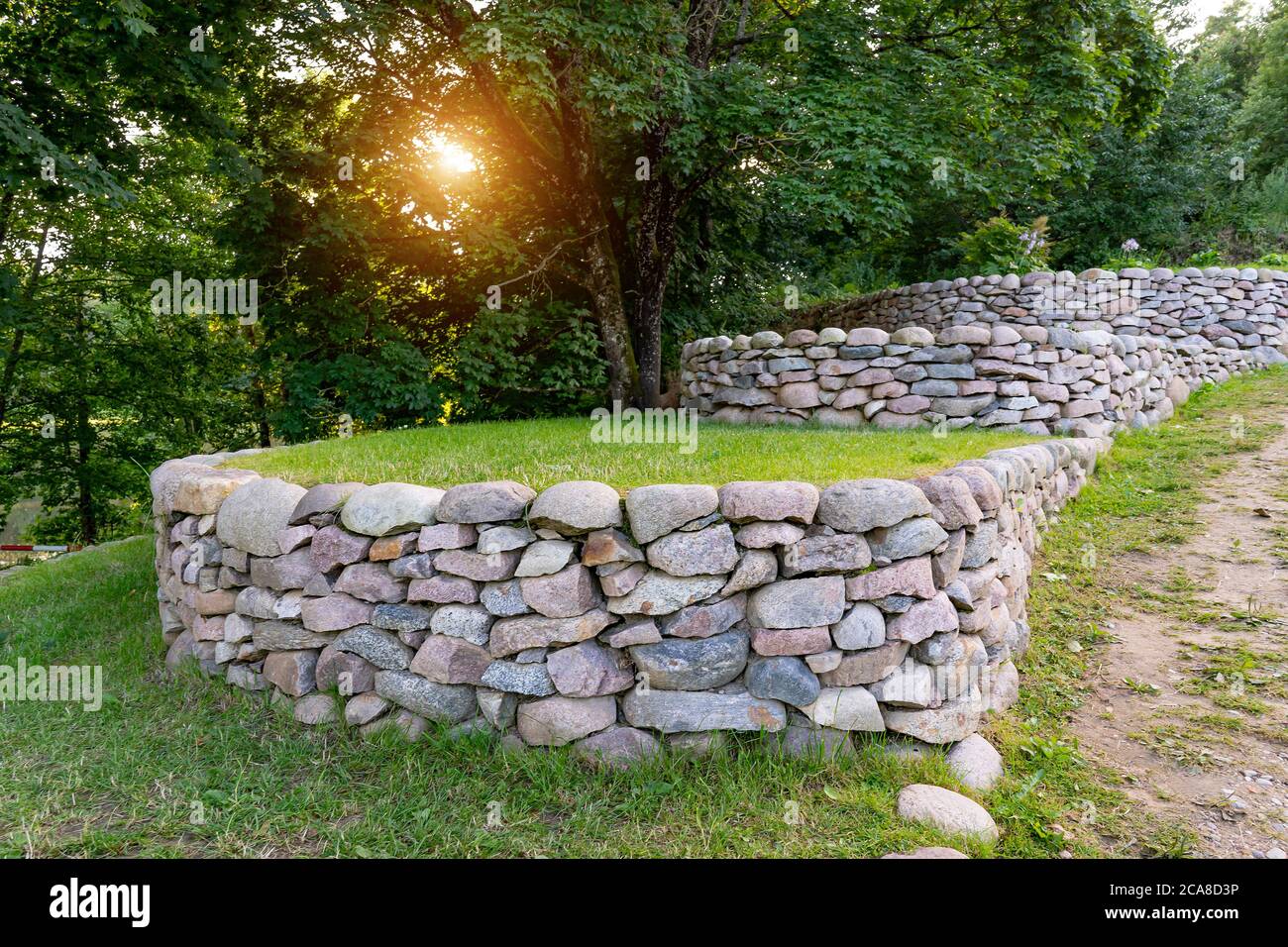 landscape design of stone steps on a multi-level plot Stock Photo - Alamy