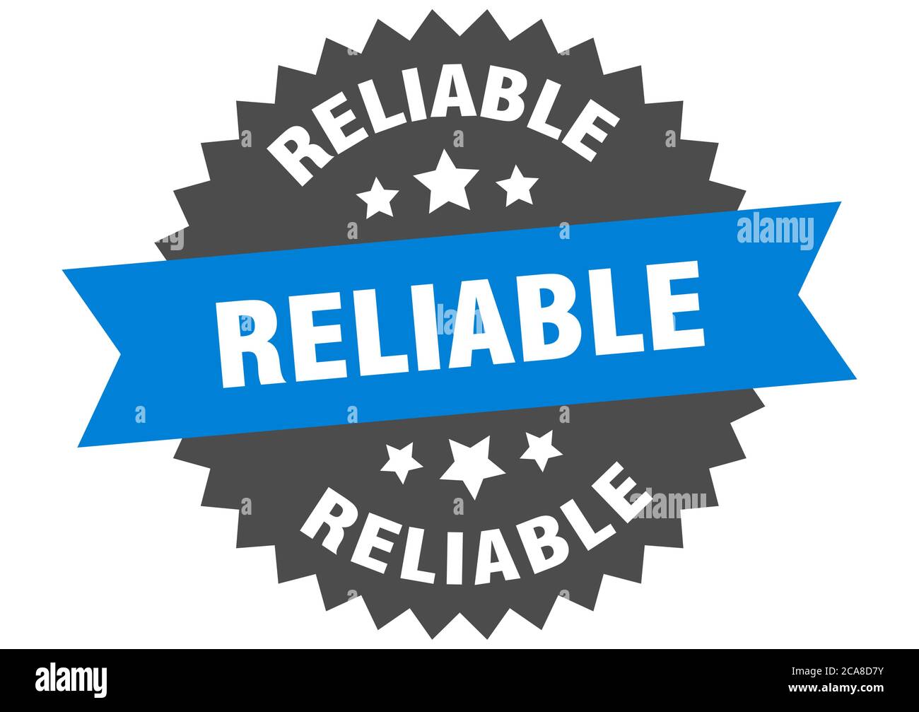 reliable round isolated ribbon label. reliable sign Stock Vector Image ...