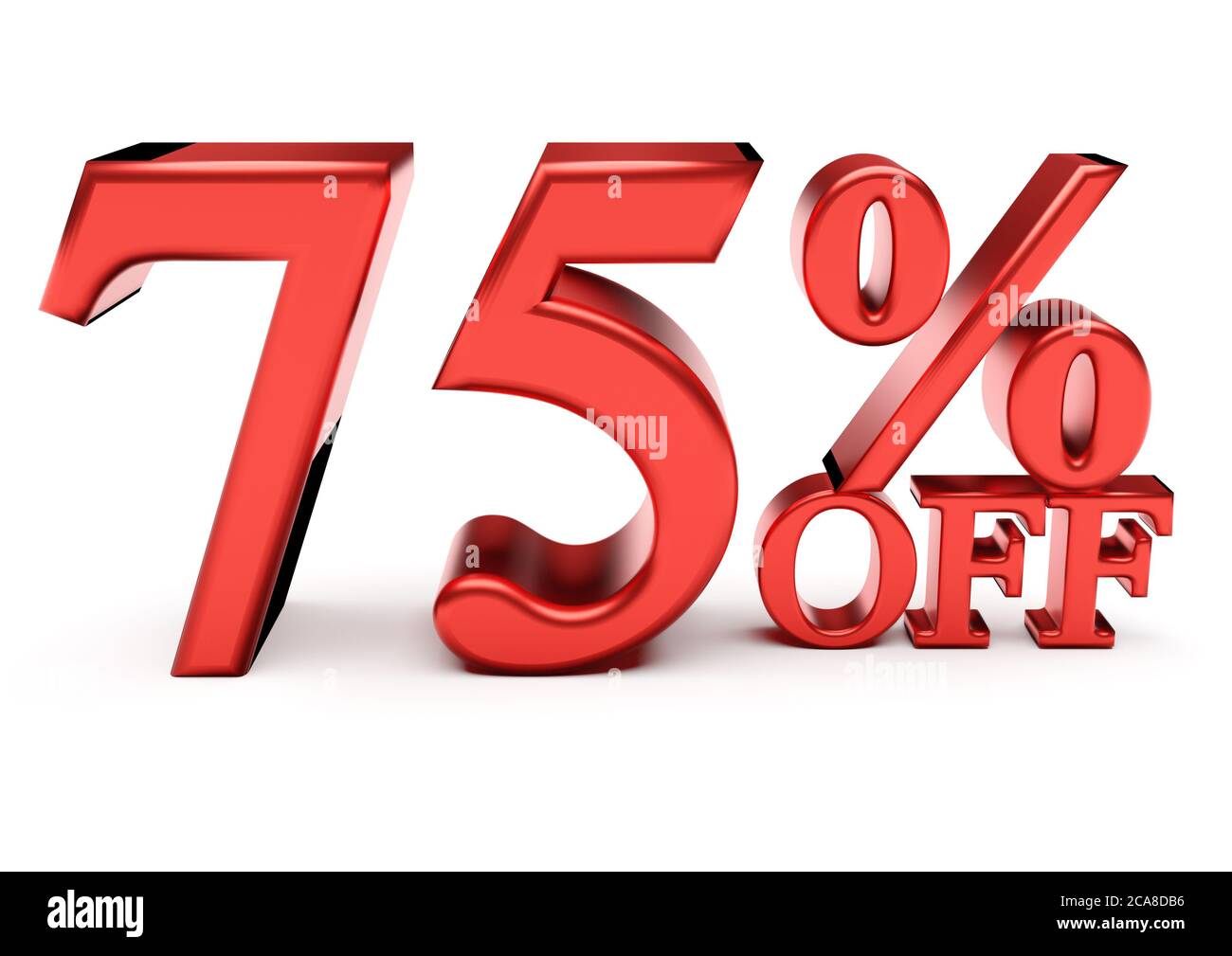 3d words 75 percent isolated on white. 3d rendering Stock Photo - Alamy