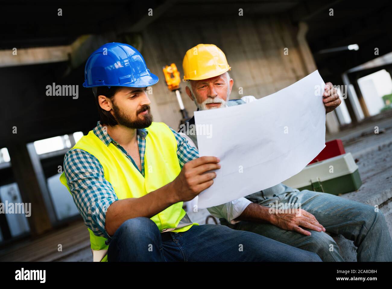 Group engineers architects foreman construction hi-res stock ...