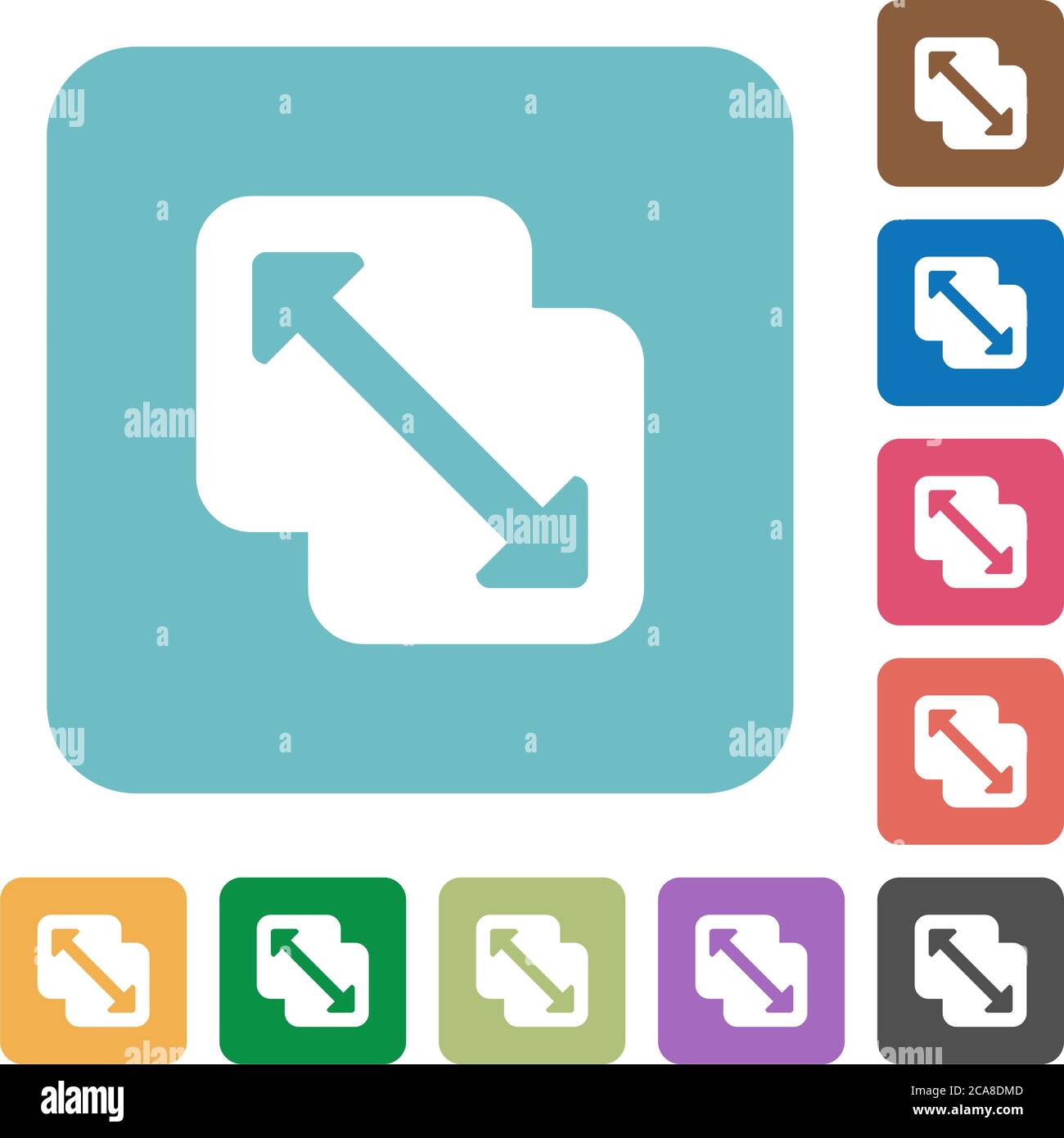 Merge Shapes White Flat Icons On Color Rounded Square Backgrounds Stock Vector Image And Art Alamy